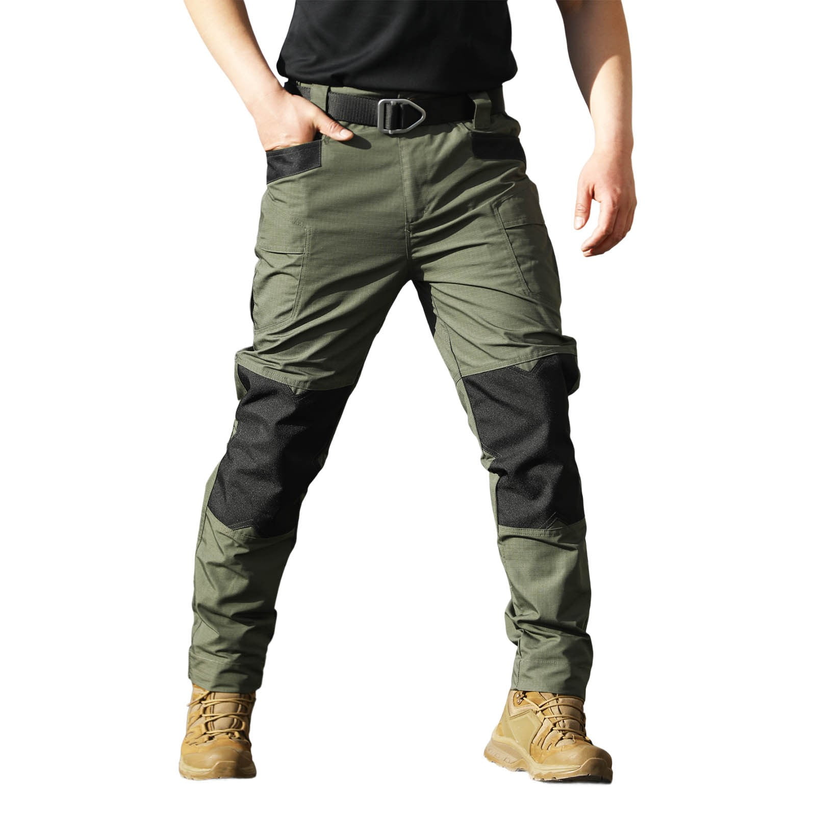 CFLVAEK Mens Cargo Tactical Pants with Multi Pockets Waterproof Military Hiking Pants Big and ...
