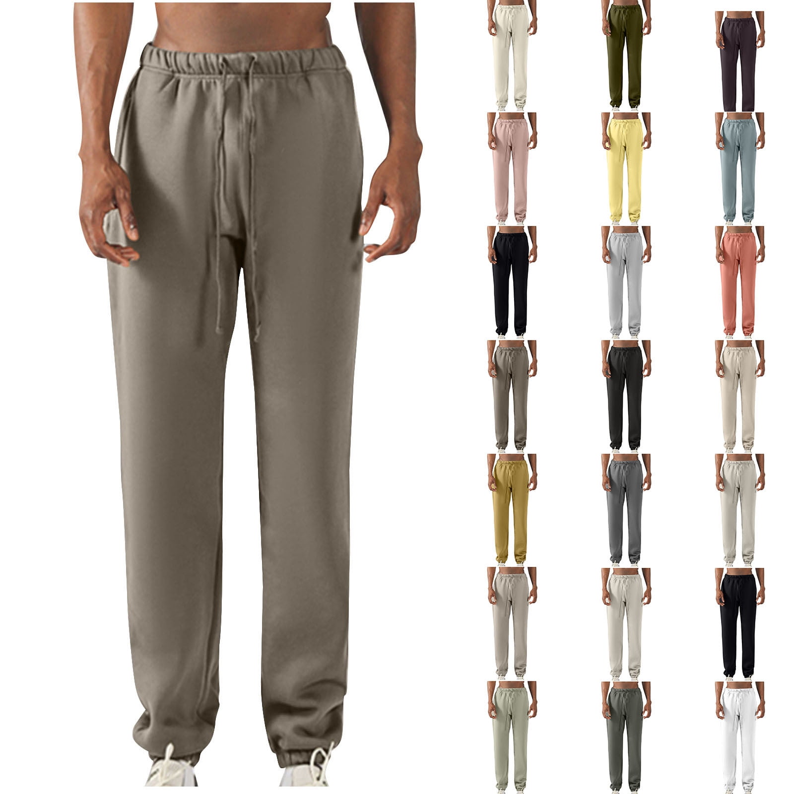 CFLVAEK Mens Sweatpants Casual Elastic Waisted Drawstring Sweatpant Casual Elastic Bottom ...