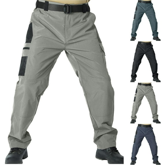 CFLVAEK Mens Tactical Cargo Pants Water Resistant Outdoor Workout Pants Windproof Wide Leg ...
