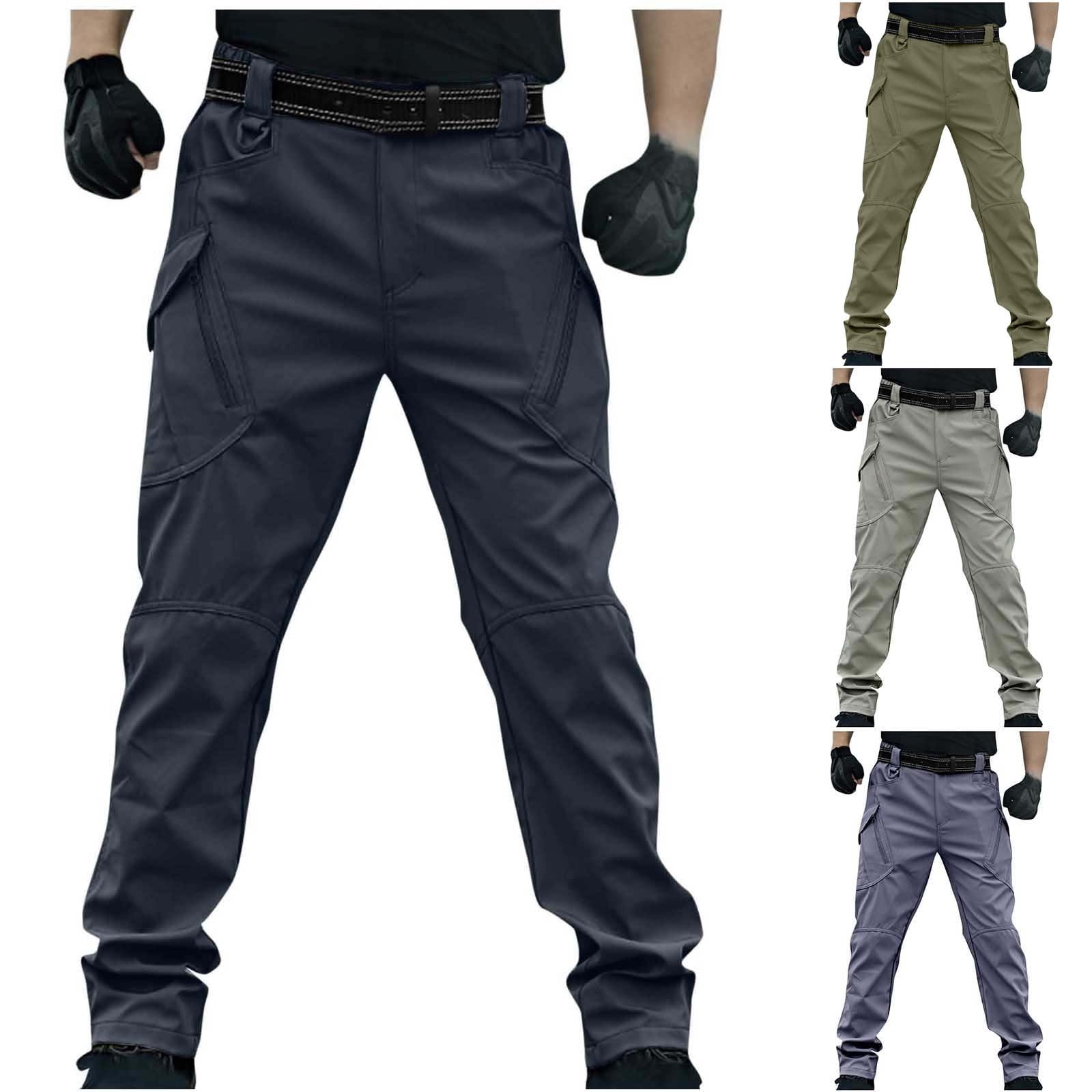 CFLVAEK Mens Tactical Pants with Multi Pockets Big and Tall Cargo Hiking Pant Loose Fit Wide Leg ...