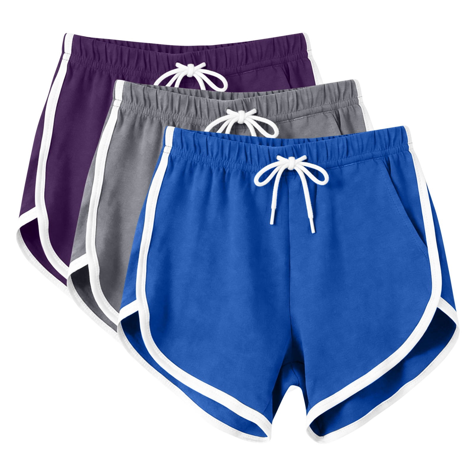 CFLVAEK Plus Size Athletic Shorts for Women Pack of 3 Casual Summer ...
