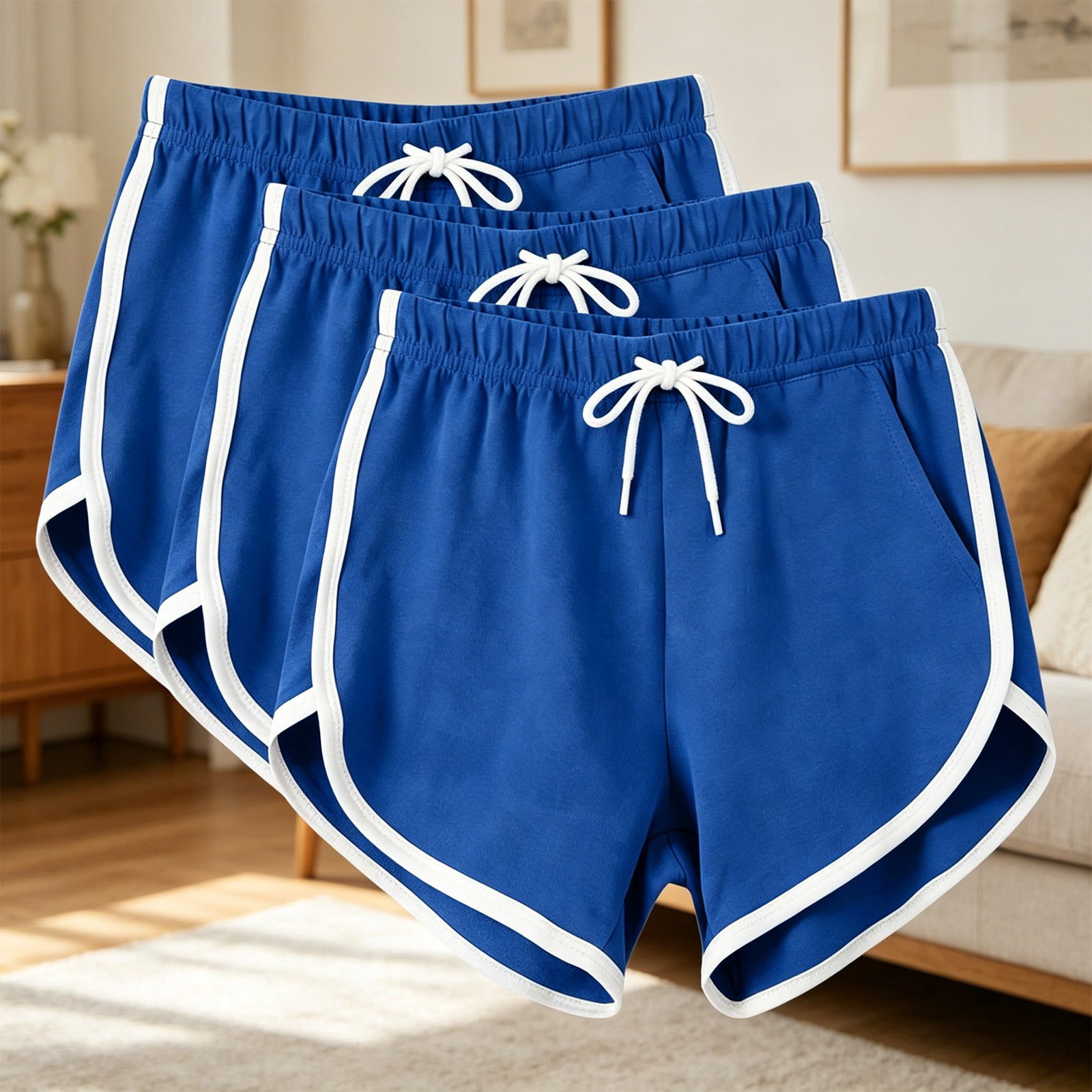 CFLVAEK Plus Size Athletic Shorts for Women Pack of 3 Casual Summer ...
