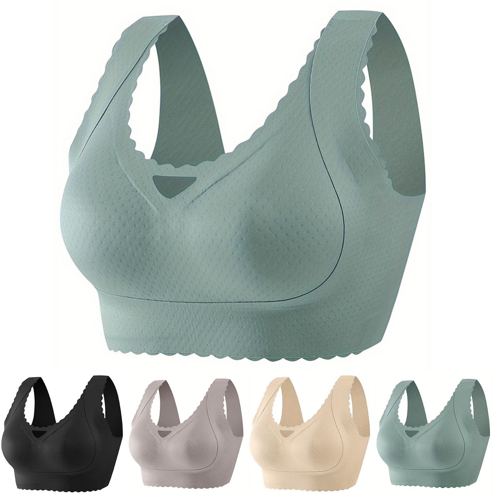 CFLVAEK Plus Size Bras for Women Seamless No Underwire Everyday Bra ...