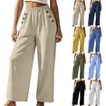 CFLVAEK Plus Size Pants Women Comfy Wide Leg Cotton Pant Lightweight ...