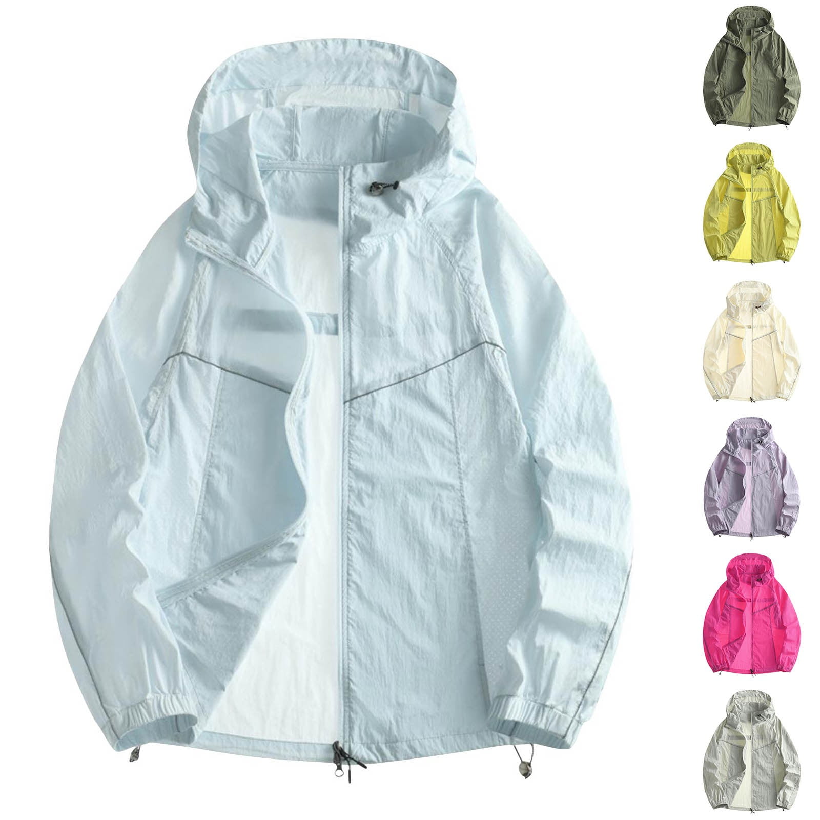 CFLVAEK Plus Size Rain Jackets for Women Lightweight Waterproof Outdoor ...