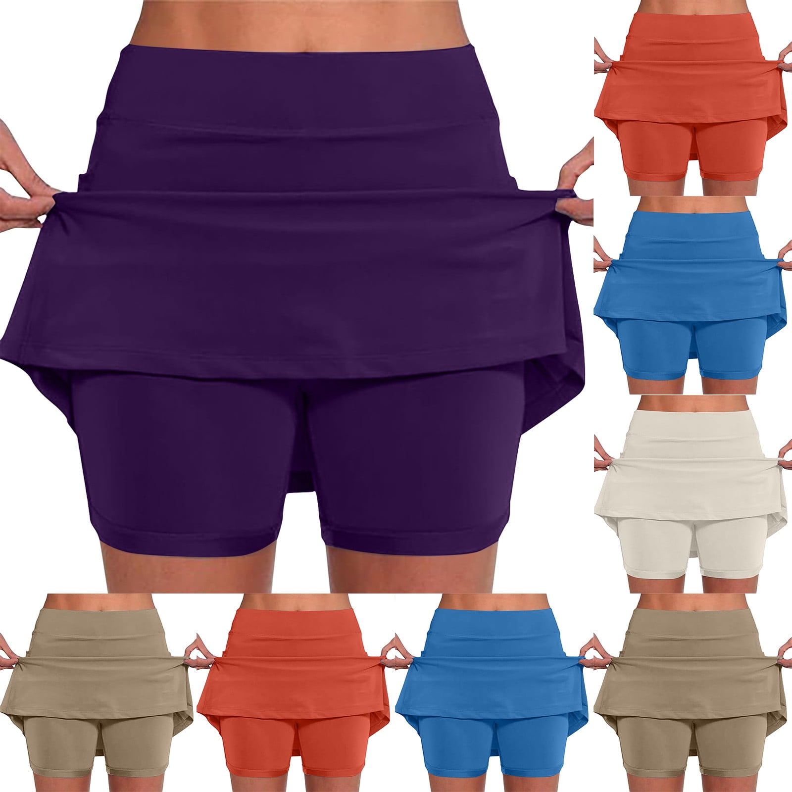 CFLVAEK Plus Size Skorts Shorts Women Comfy High Waisted Tennis Workout ...