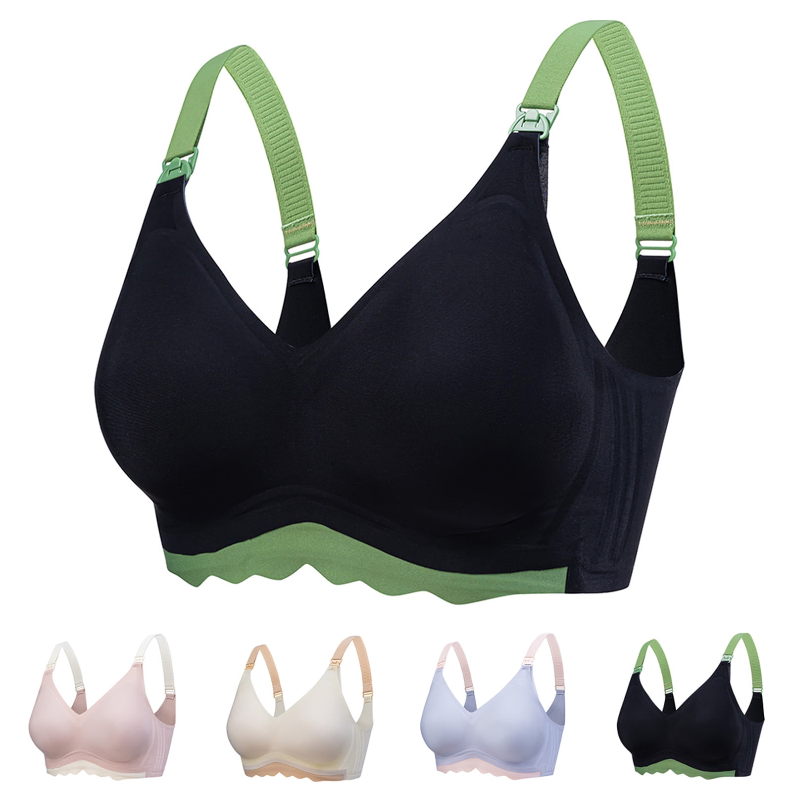 CFLVAEK Plus Size Womens with Padded Ultra Comfort Wirefree Maternity ...