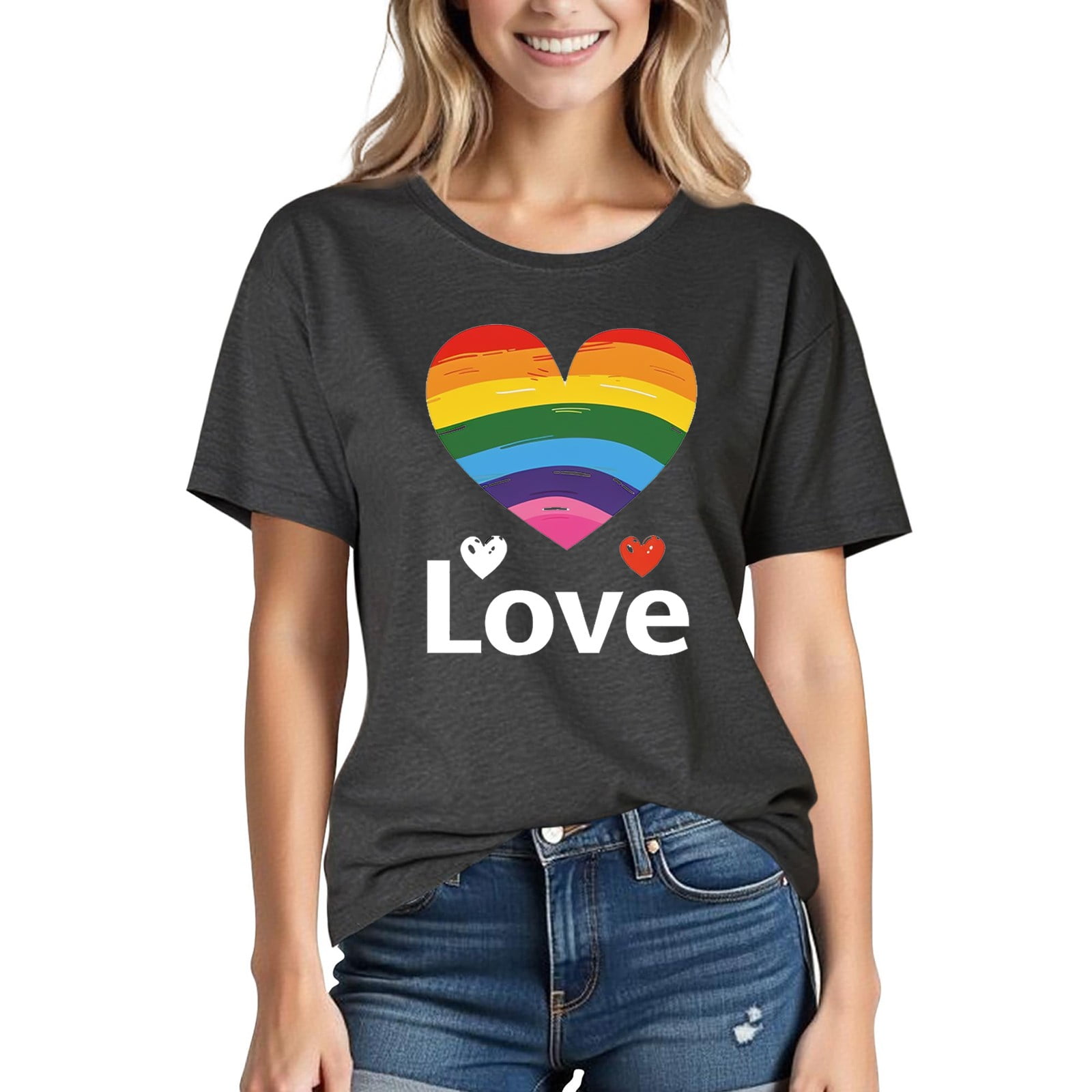 CFLVAEK Pride Shirts for Women Love Rainbow Graphic Tee Shirt LGBTQ ...