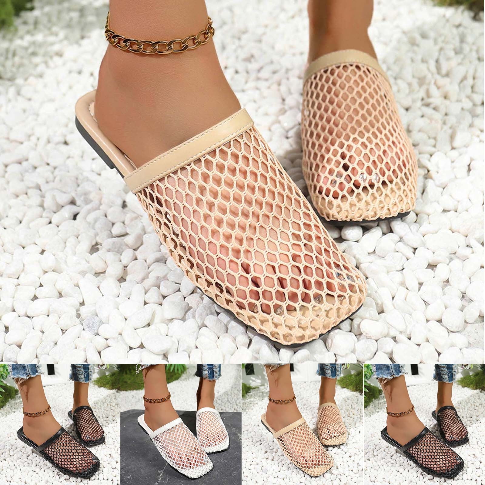 CFLVAEK Sandals for Women Hollow Out Slide Sandals with Arch Support ...