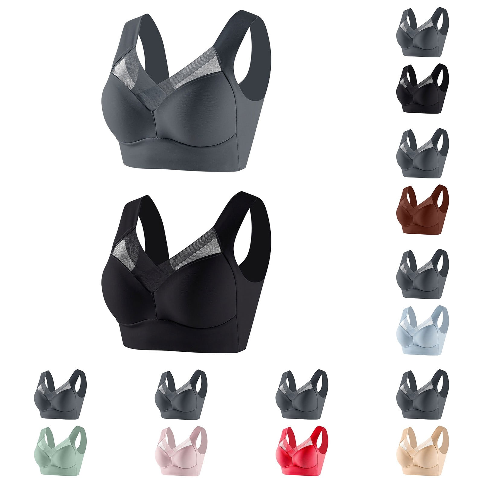 CFLVAEK Seamless Bras for Women Plus Size Push up Wireless Bra Comfort ...