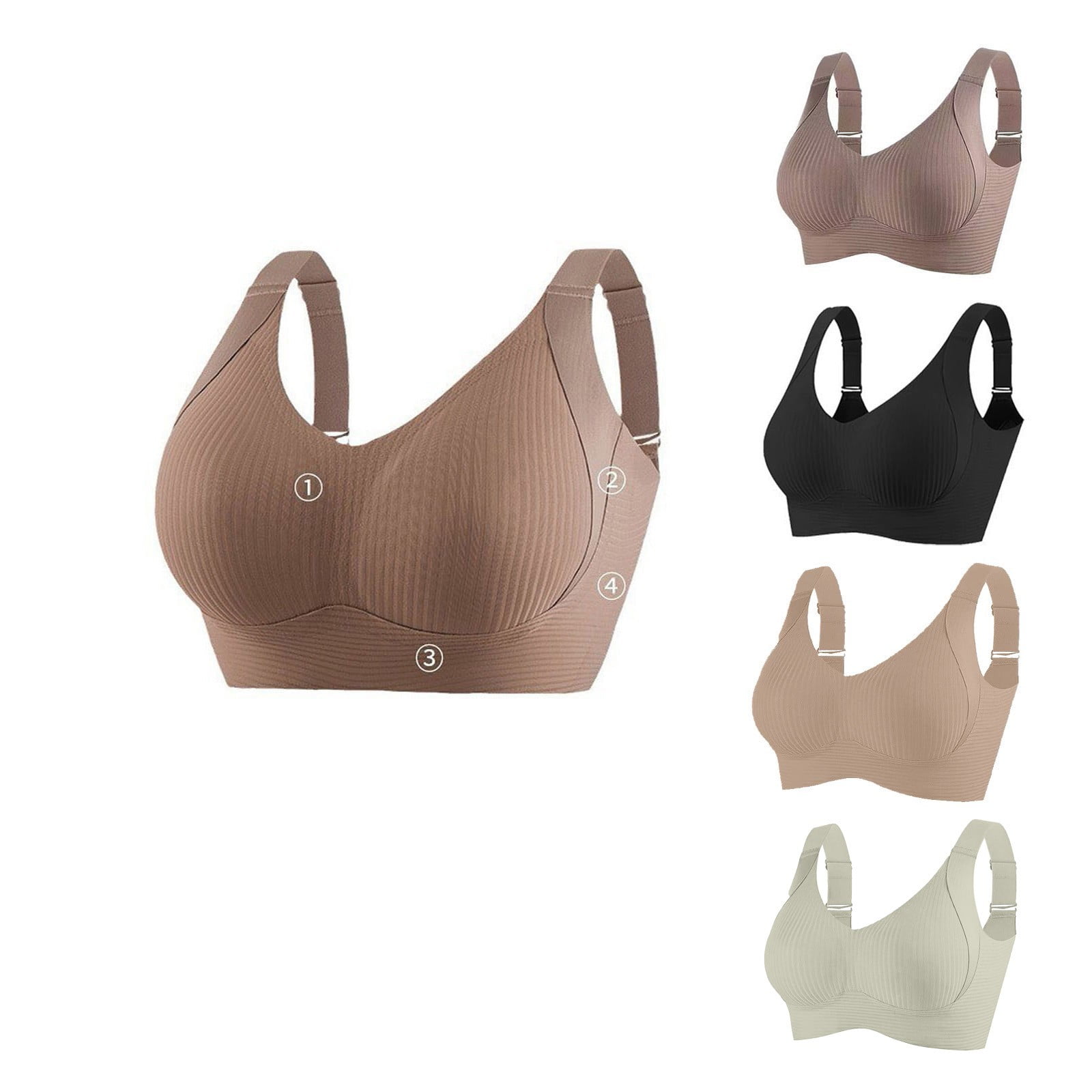 CFLVAEK Seamless Bras for Women Adjustable Strap Bra Comfort Push Up No ...