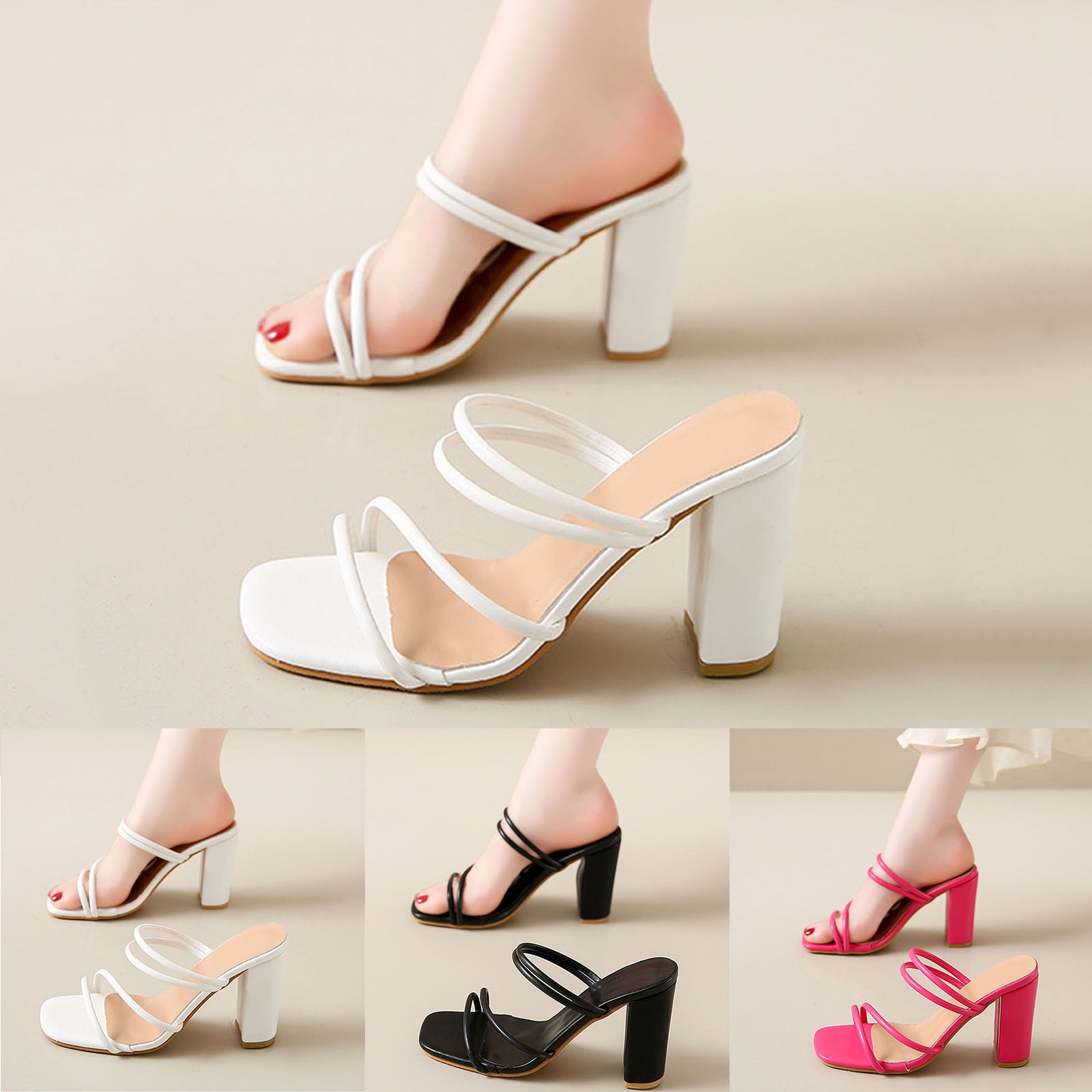 CFLVAEK Summer High Heels Sandals for Women 2025 Comfort Arch Support ...
