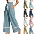 CFLVAEK Summer Wide Leg Pants Loose Fit Lace Patchwork Trousers ...
