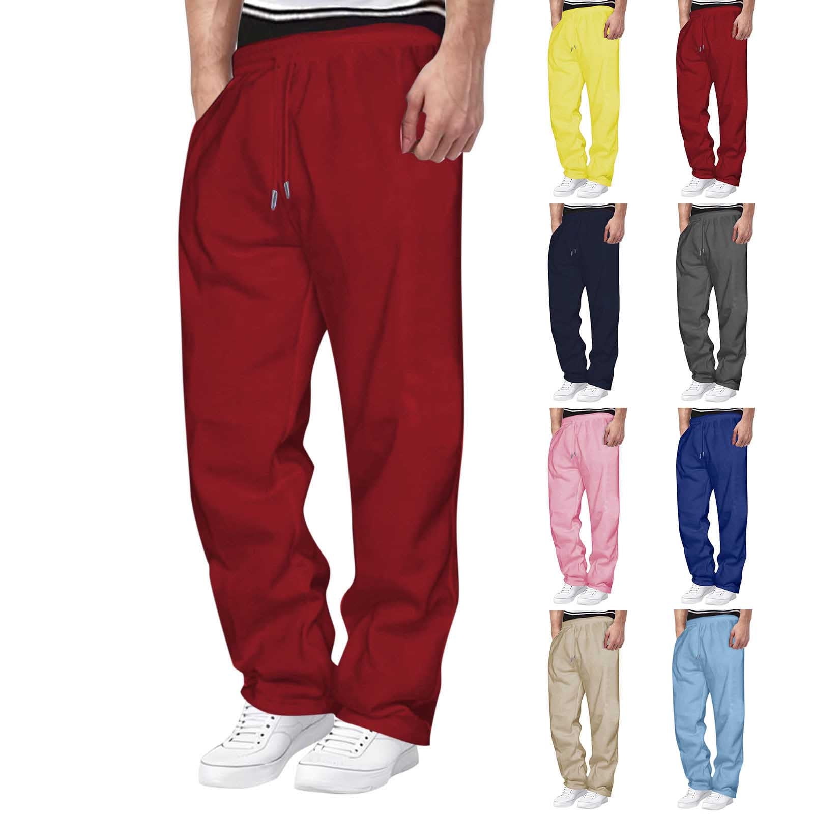 CFLVAEK Sweatpants for Men Open Bottom Sweatpants Loose Fit Drawstring High Waist Workout ...
