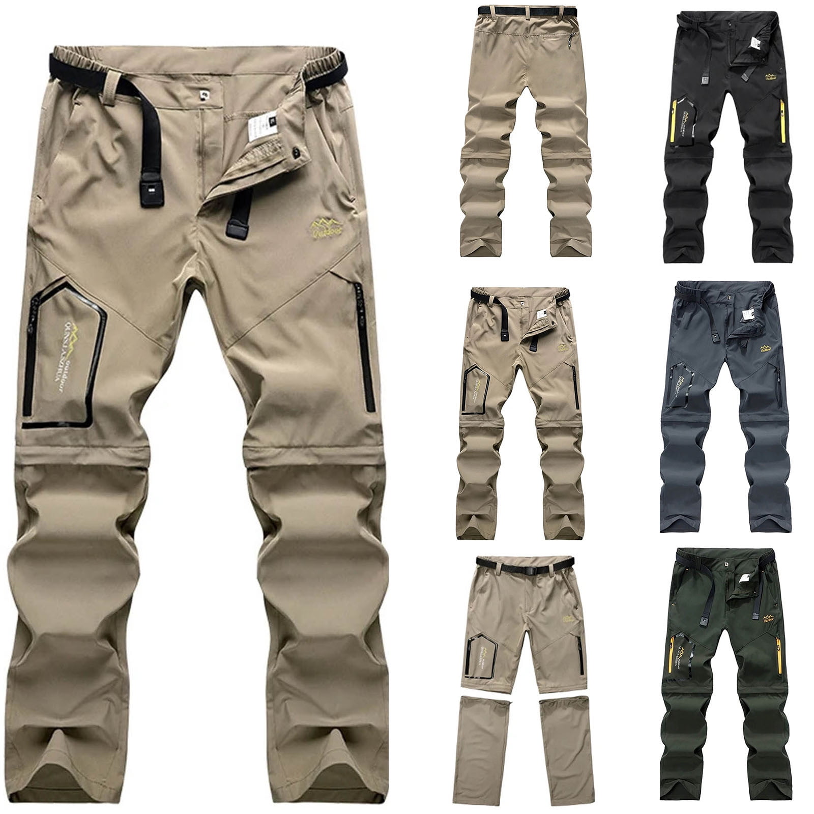 CFLVAEK Tactical Pants for Men Stretch Hiking Cargo Pants with Multi Pockets Quick Dry Straight ...