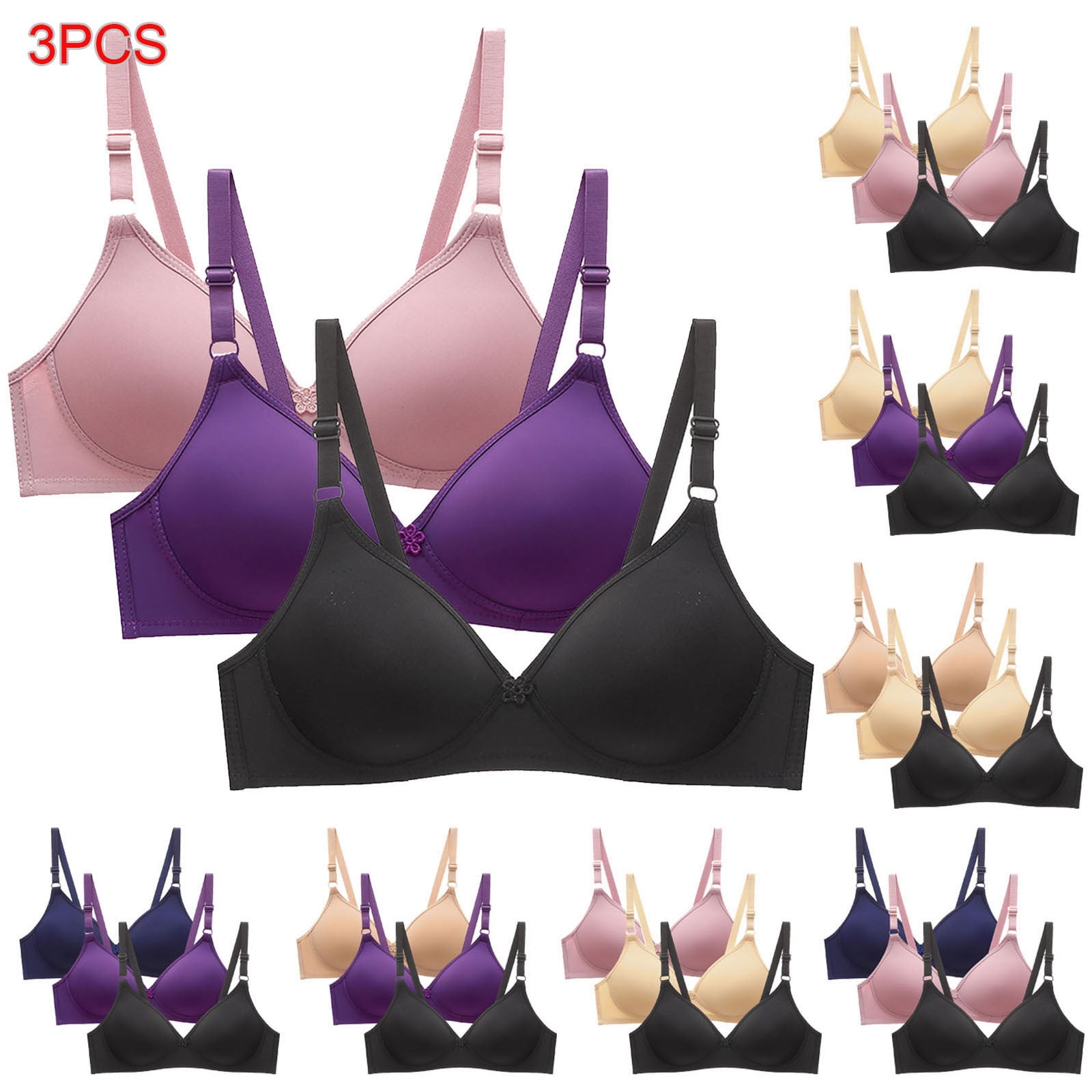 CFLVAEK Wireless Bras for Women Comfort Full Coverage Everyday Bra ...