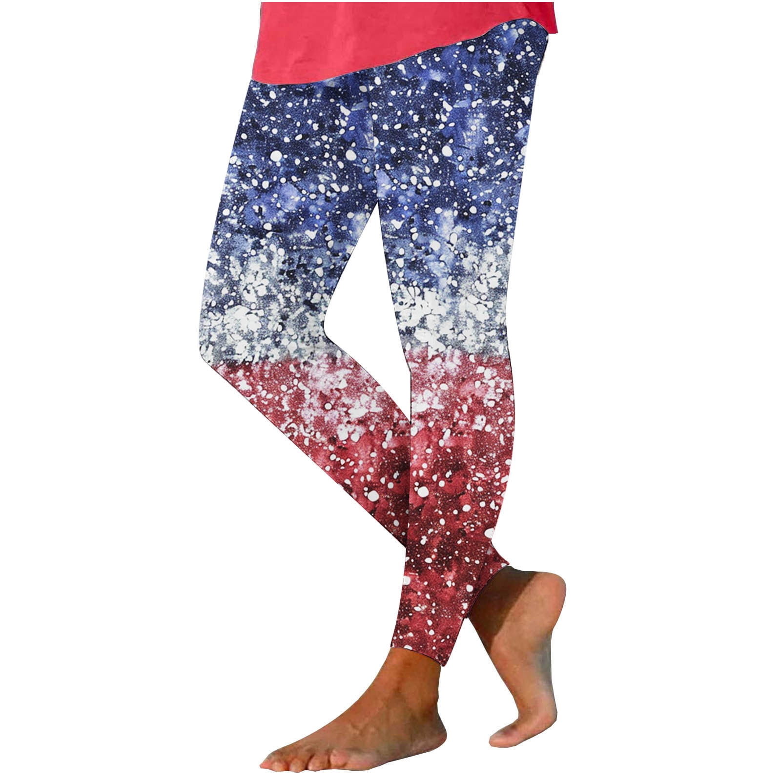 CFLVAEK Womens American Flag Joggers Elastic Tummy Control Patriotic ...