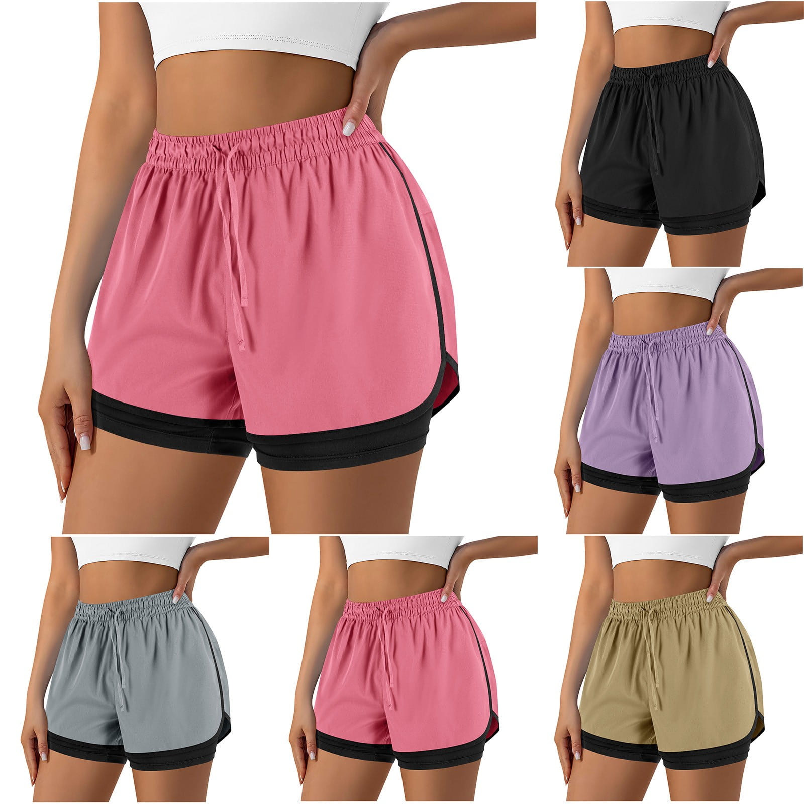 CFLVAEK Womens Tennis Shorts with Pockets Casual Drawstring High ...