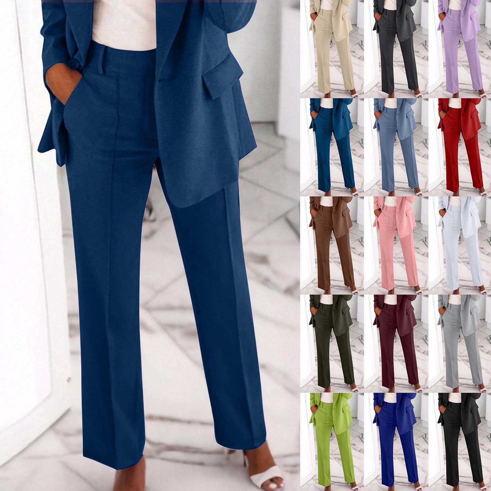 CFLVAEK Work Pants for Women Plus Size with Pockets Business Casual ...