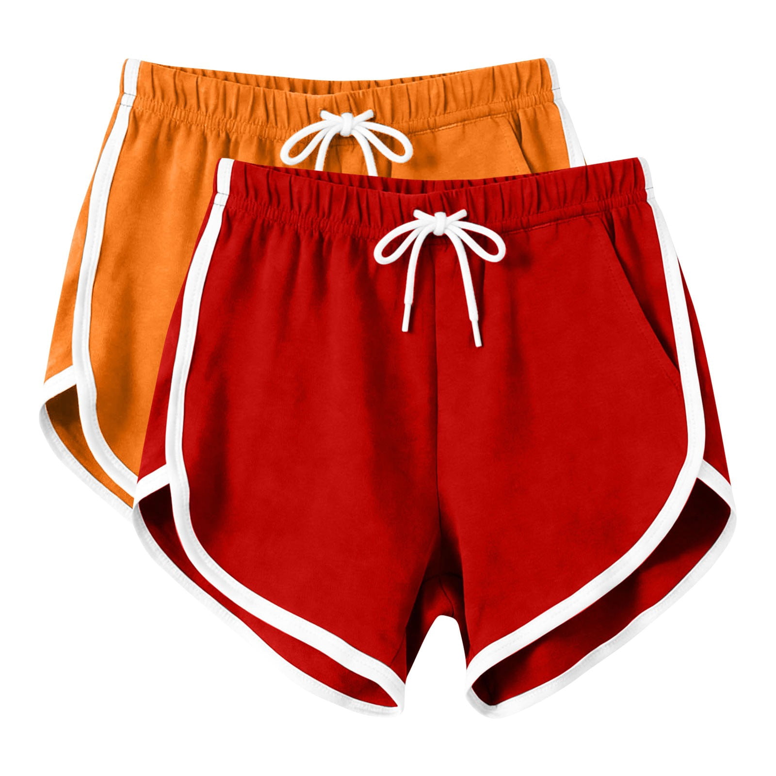 CFLVAEK Workout Shorts Women Pack of 2 Plus Size Running Yoga Dolphin ...