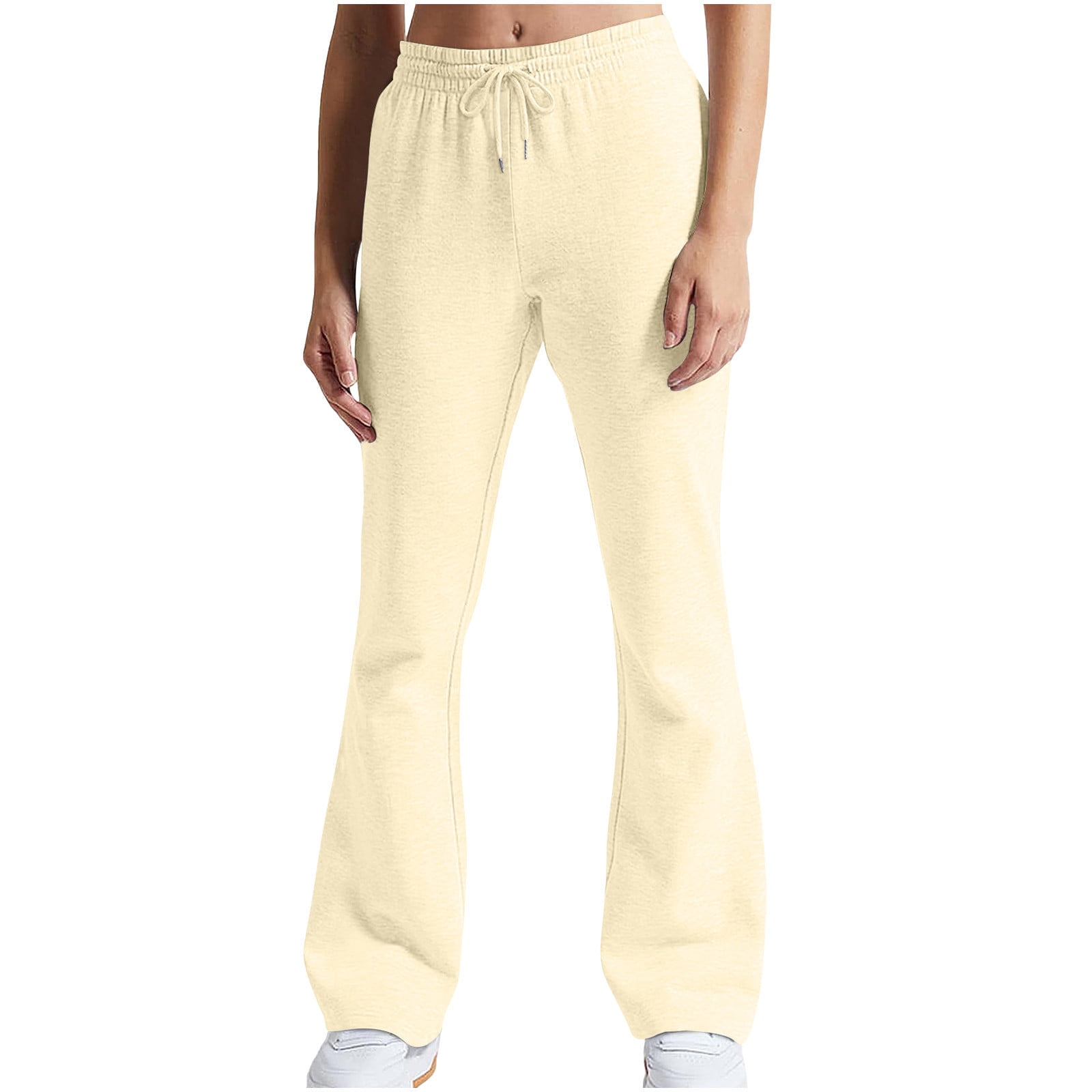 CFMDUC Women's Flare Leg Sweatpants Drawstring Elastic Waist Bell ...