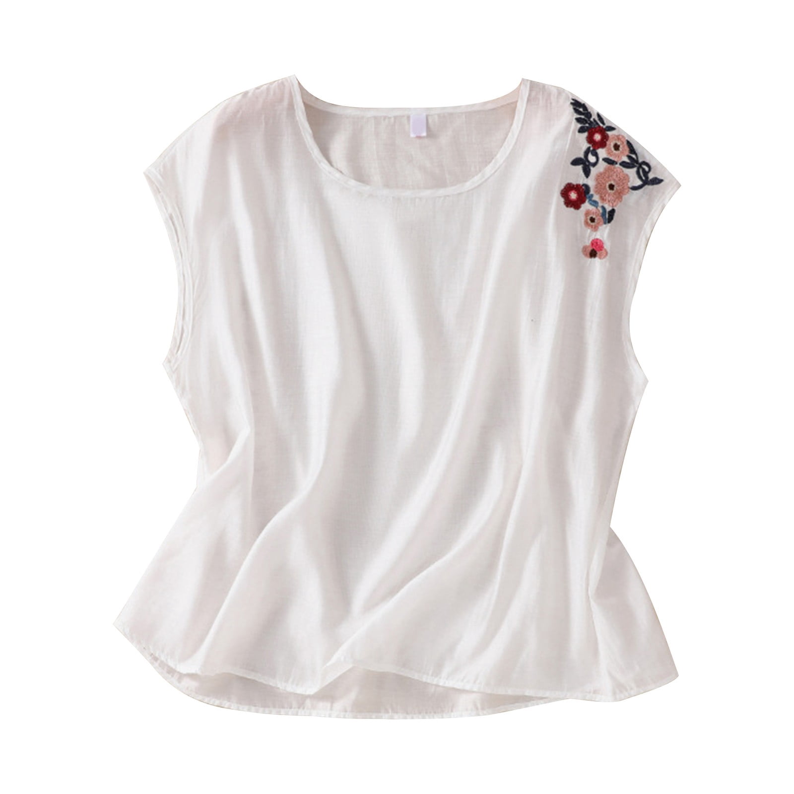CFMIURAN Summer Basic Tank Shirt Crew Neck Sleeveless Summer Tops ...