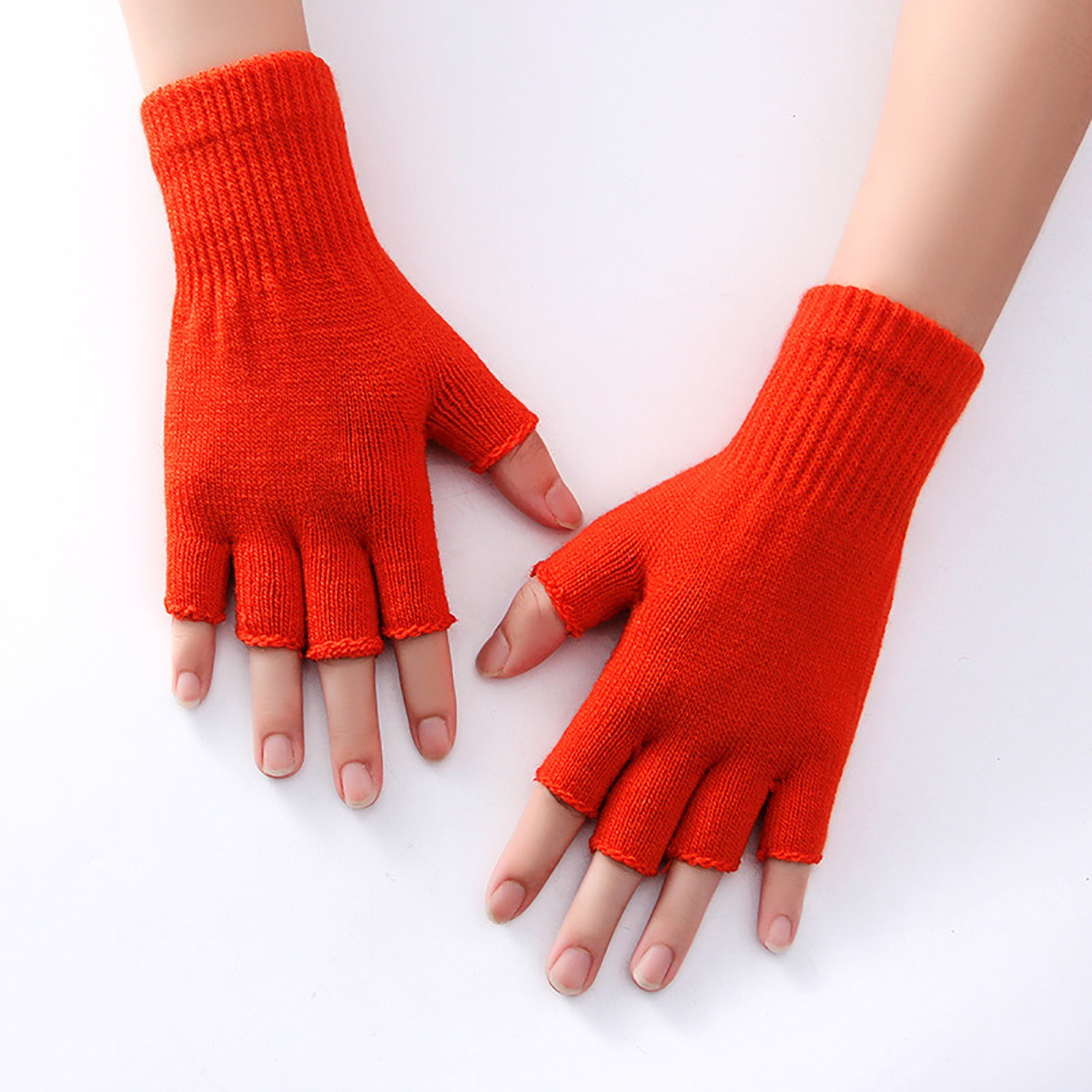 CFMIURAN Unisex Winter Warm Knitted Fingerless Half Finger Gloves ...