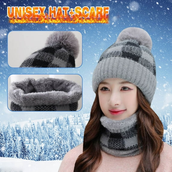 CFMIURAN Winter Knit Beanie Balaclava Hat Windproof Face Mask Winter ...