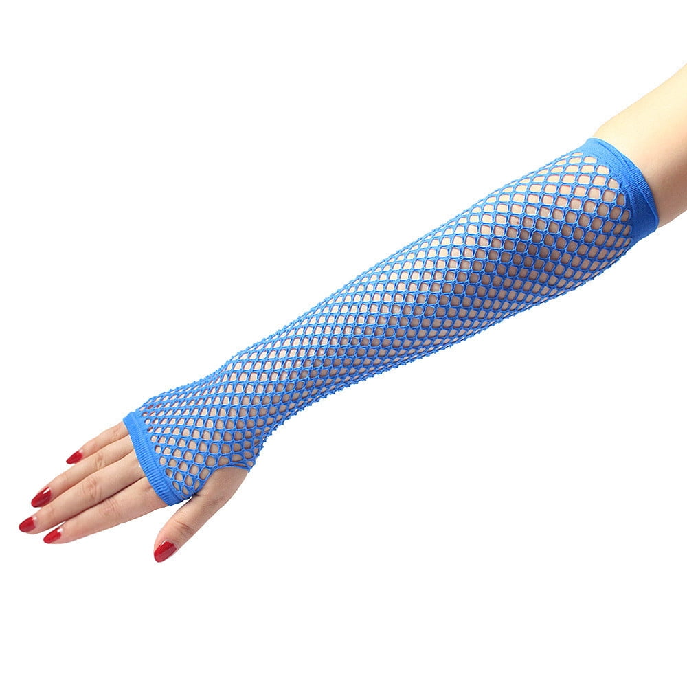CFMIURAN Women's Long Fingerless Fishnet Gloves Stretchy Mesh Arm ...