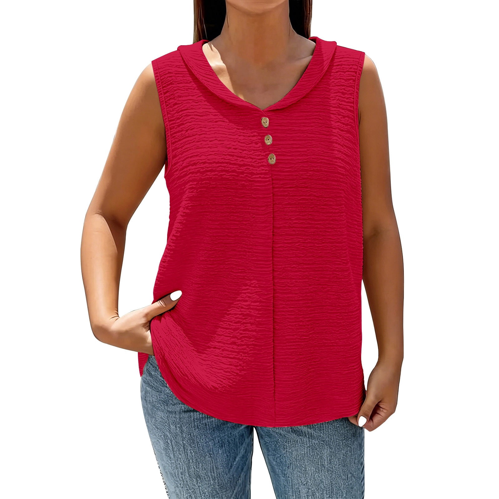 CFMIURAN Women's Summer Tank Tops Crew Neck Sleeveless Tops for Women ...