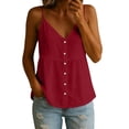 CFMIURAN Women's Tanks & Camis V Neck Sleeveless Summer Tops Solid ...