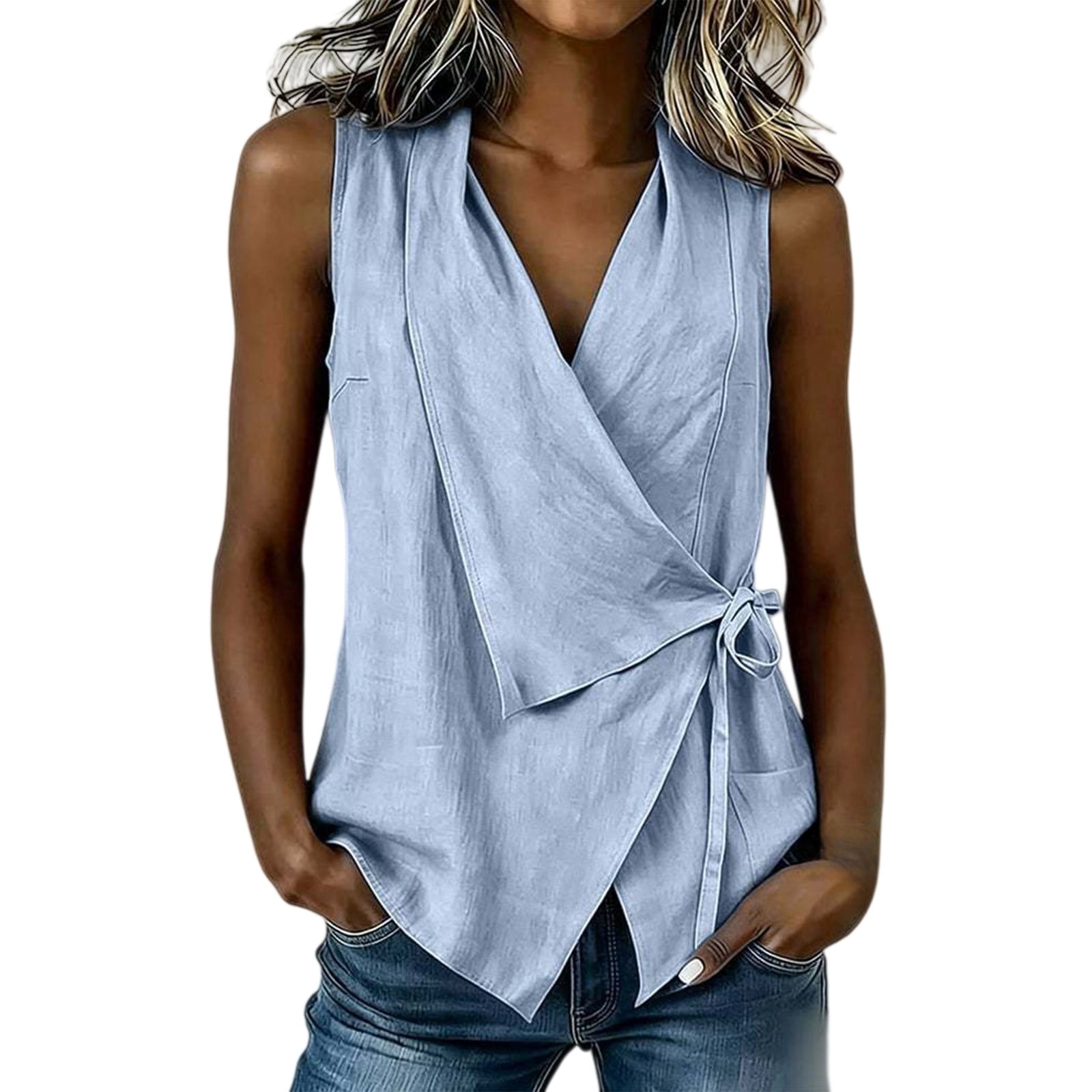 CFMIURAN Womens Camisole Tops V Neck Fashion Dressy Casual Sleeveless ...