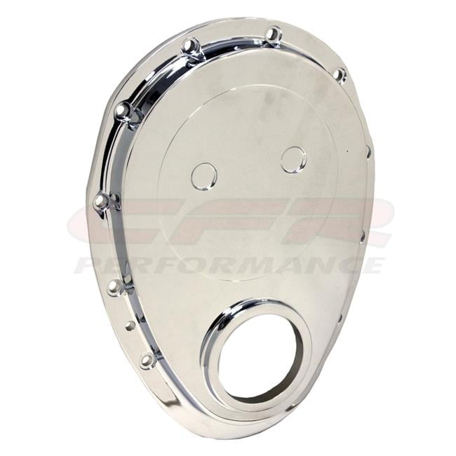 CFR Aluminum Timing Chain Cover Chevy 283-350 Small Block - Chrome ...