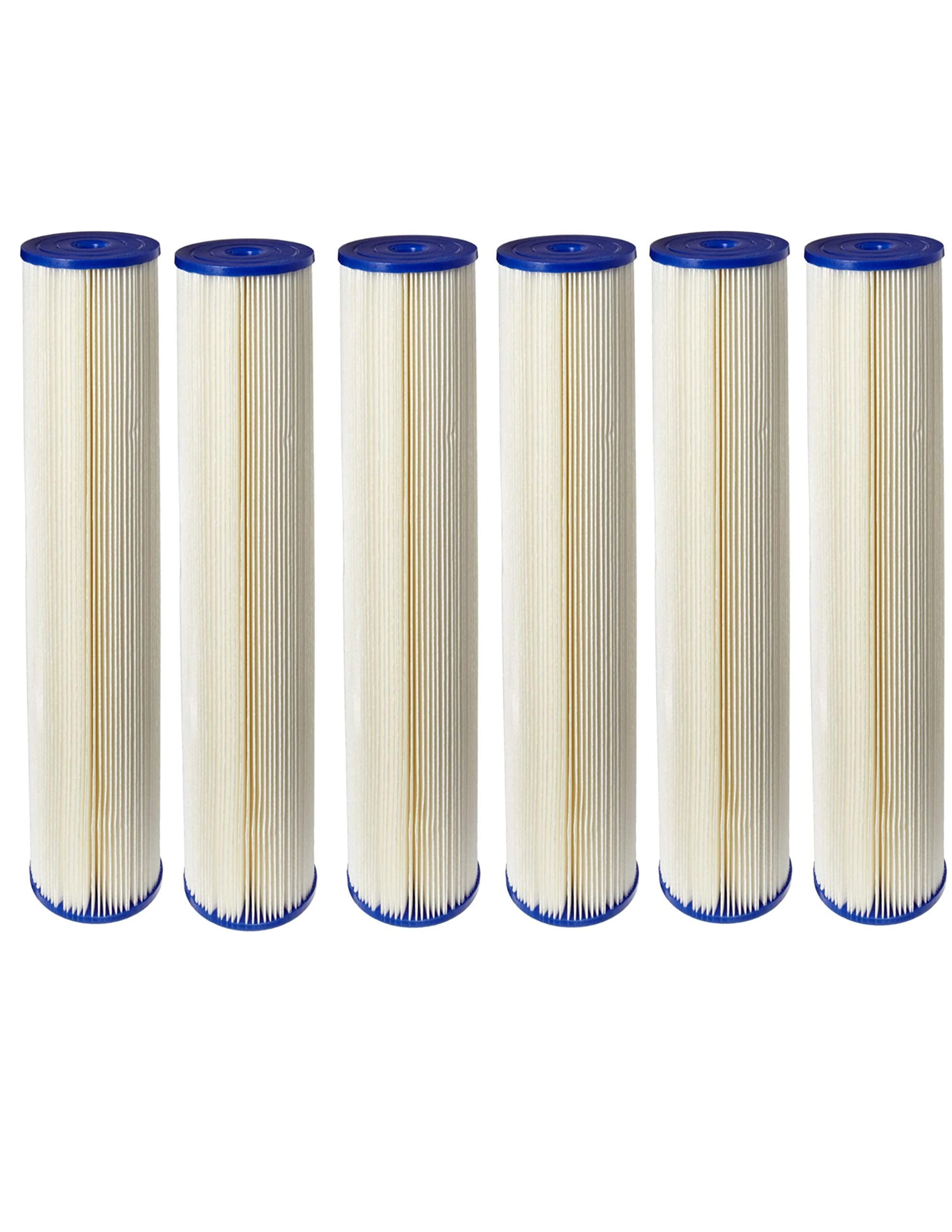 CFS 6 Pack Pleated Cellulose Polyester Water Filter Cartridges Compatible with ECP20-20BB ...