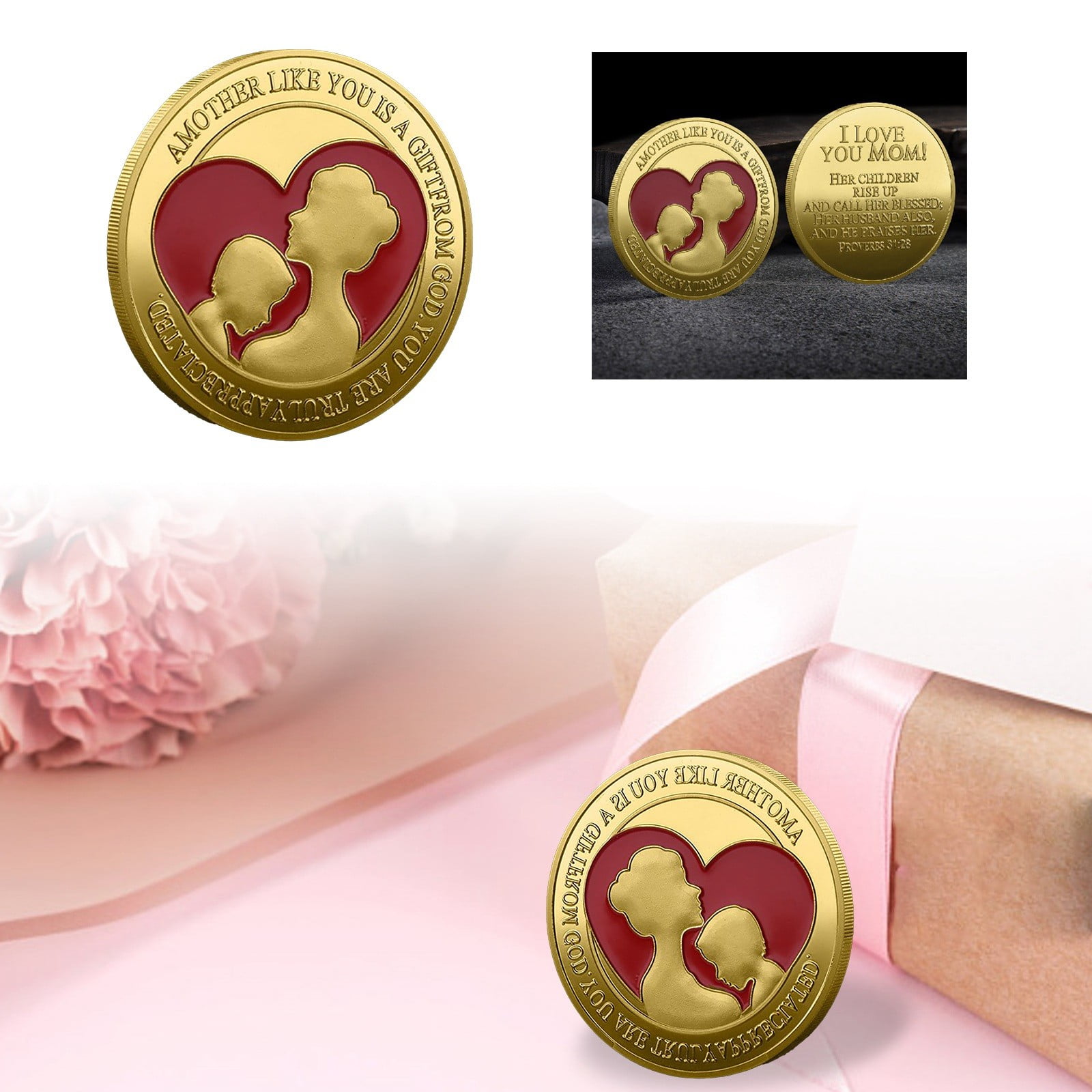 CFS New Mom I Love You Commemorative Specie 3D Relievo Enamel Metal ...