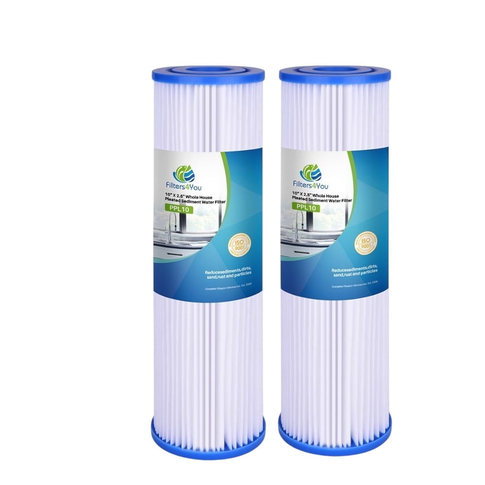 CFS 2-Pack Pleated Polyester Water Filters, 10"x2.5", Compatible with ...