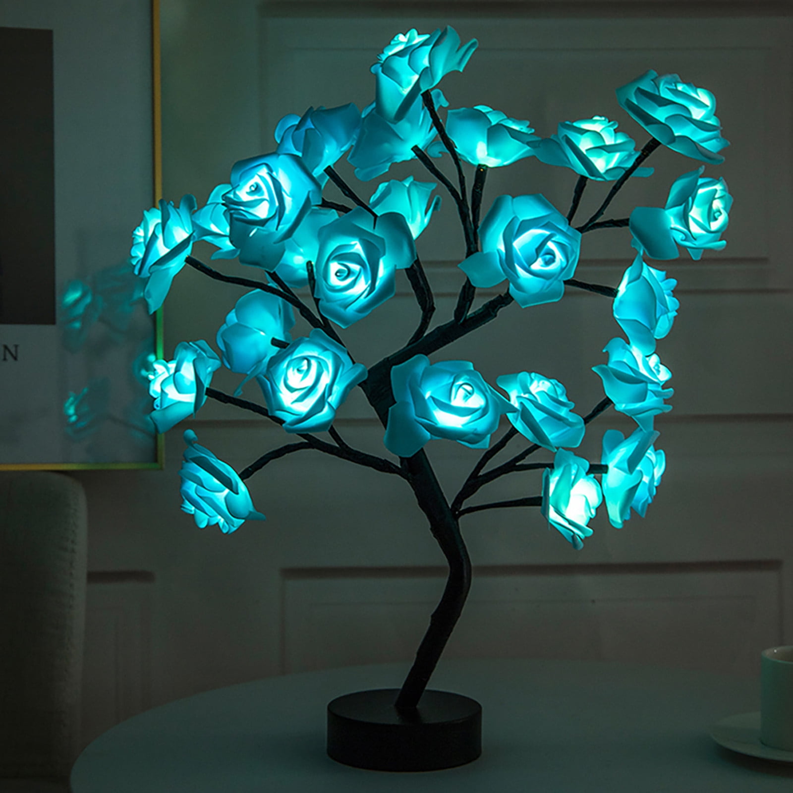 CFXNMZGR Led Light Beautiful Rose Bouquet Led Tree Table Lamp Lights ...