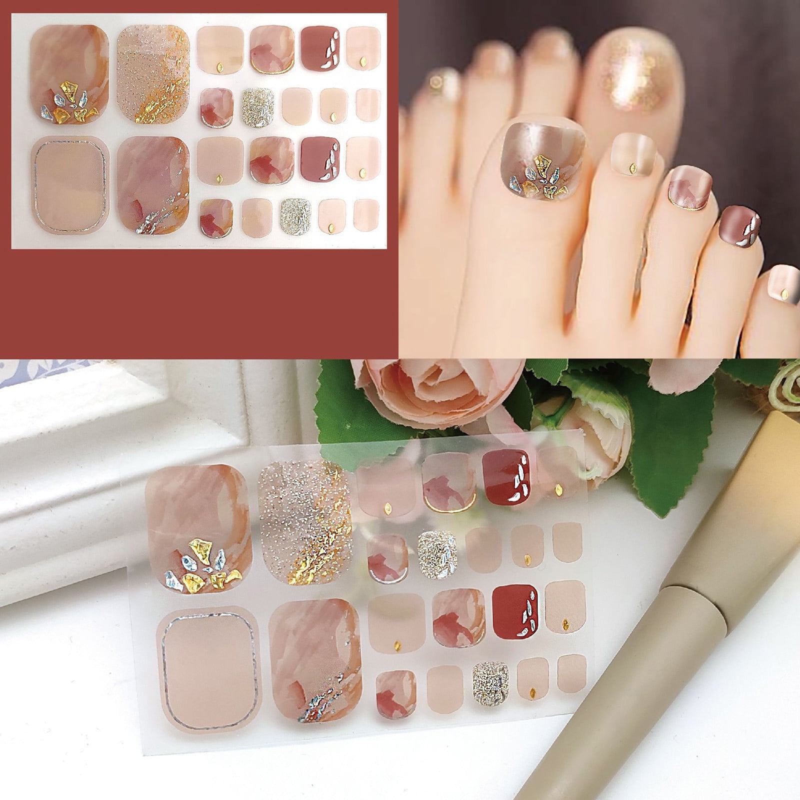 CFXNMZGR Pro Beauty Tools Nail Stickers Toe Nail Stickers Summer Toe ...