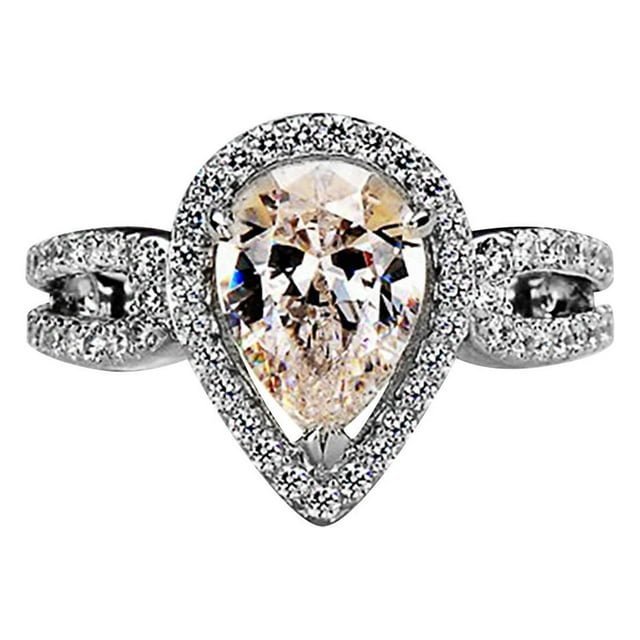 CFXNMZGR Rings for Women Engagement Round Cut Zircons Women Wedding ...