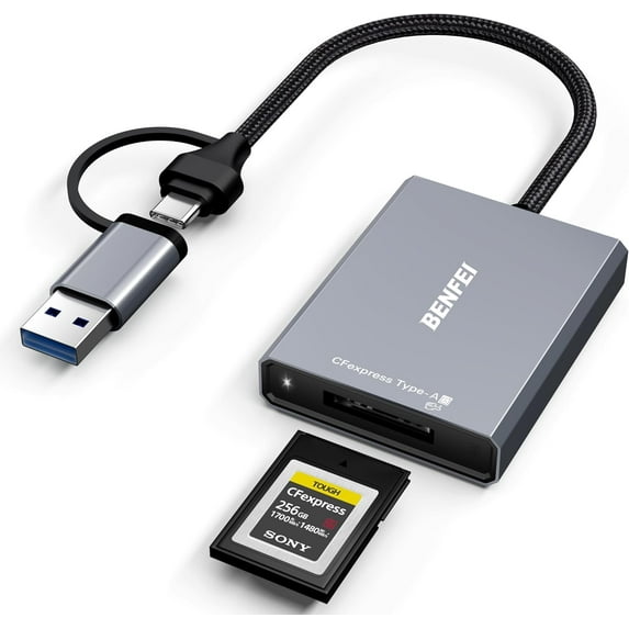 CFexpress Type A Card Reader with USB 3.2 (Gen 2) 10Gbps, USB-C&USB-A 2 ...