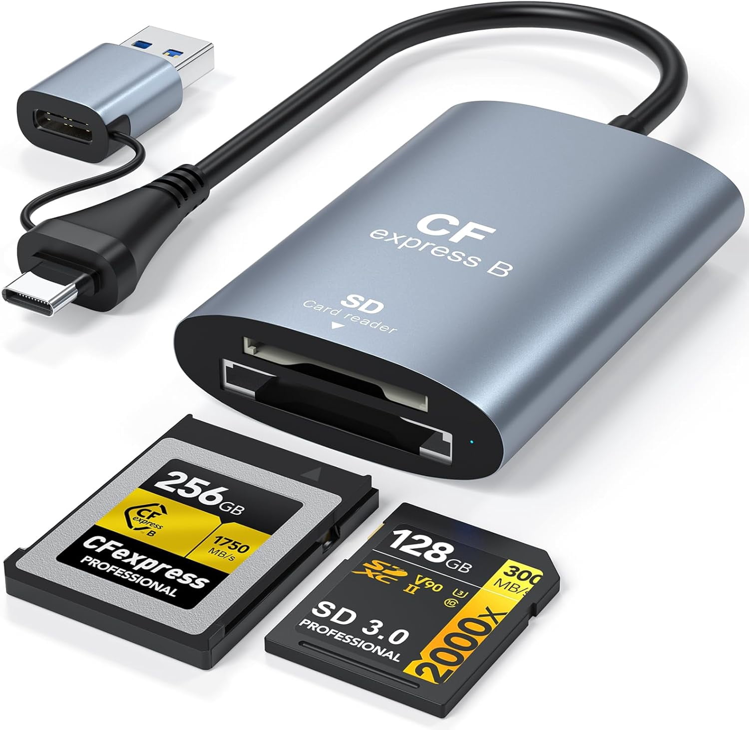 CFexpress Type B & SD Card Reader, USB-C 3.2 Gen 2 10Gbps – Aluminum ...