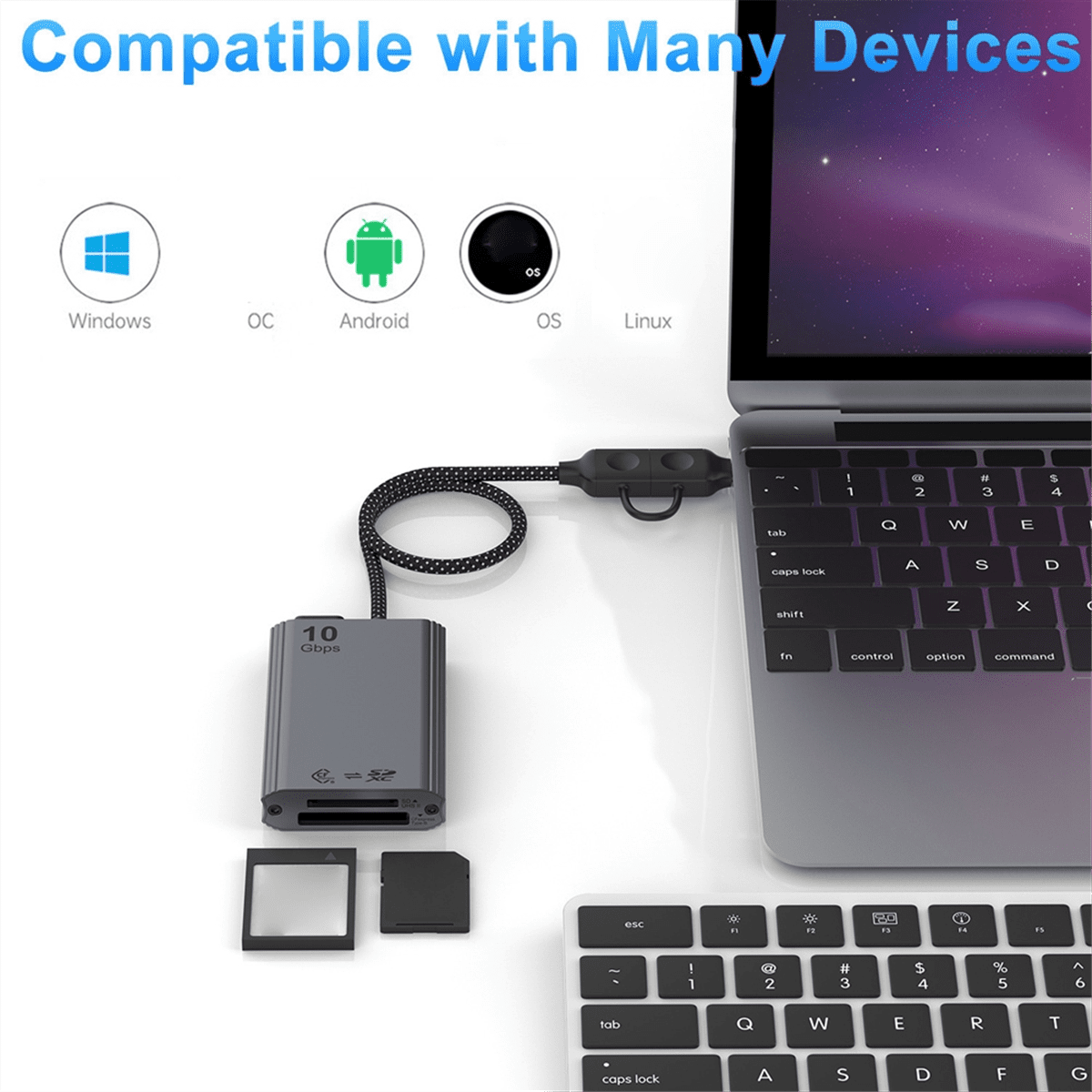 CFexpress Type B and SD Dual-Slot Memory Card Reader, 10Gbps USB 3.2 ...