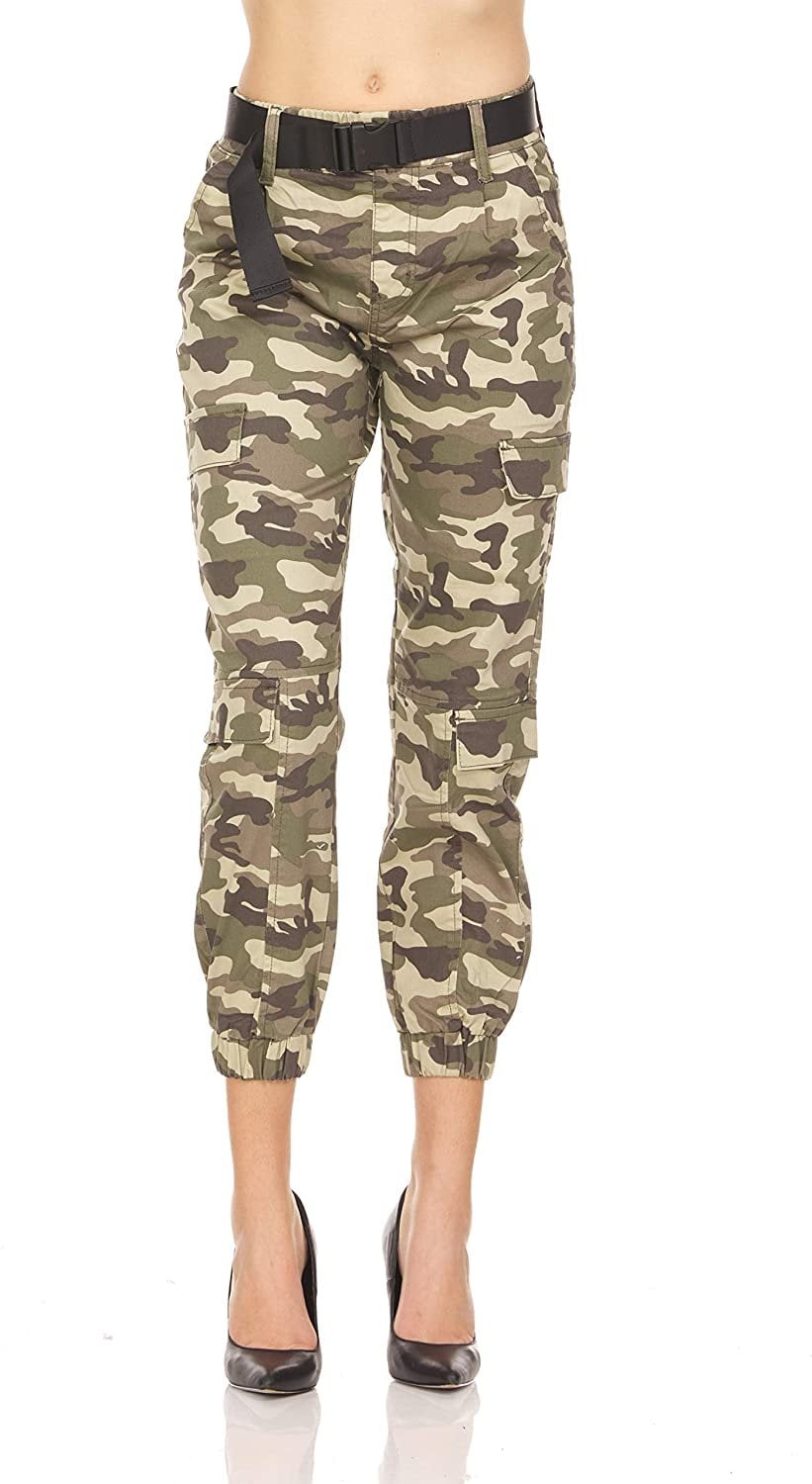 CG JEANS Teen Girls's High Waist Slim Fit Jogger Cargo Camo Pants for ...