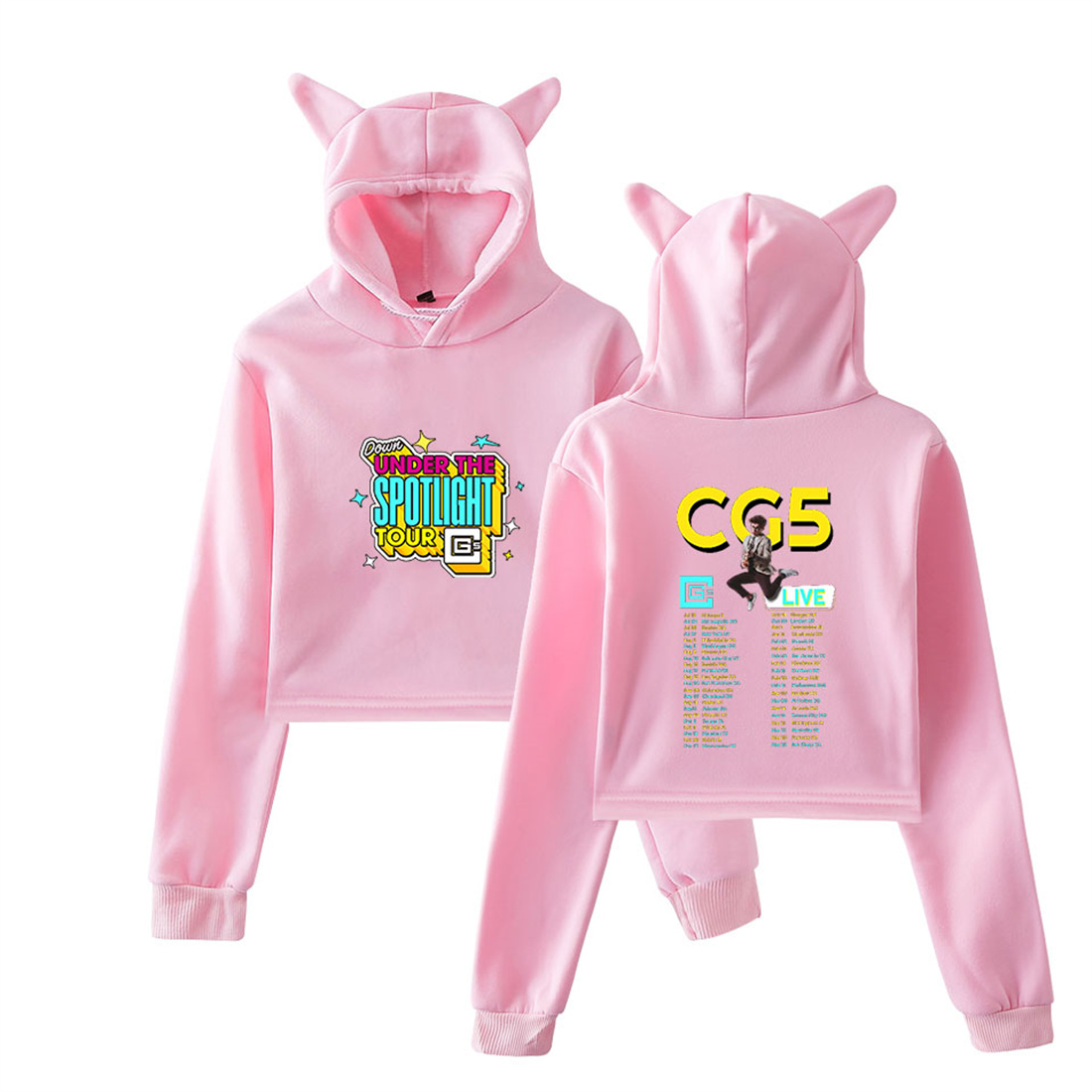 CG5 Under The Spotlight Tour 2025 Cat Ear Hoodie Funny Short Sweatshirt ...