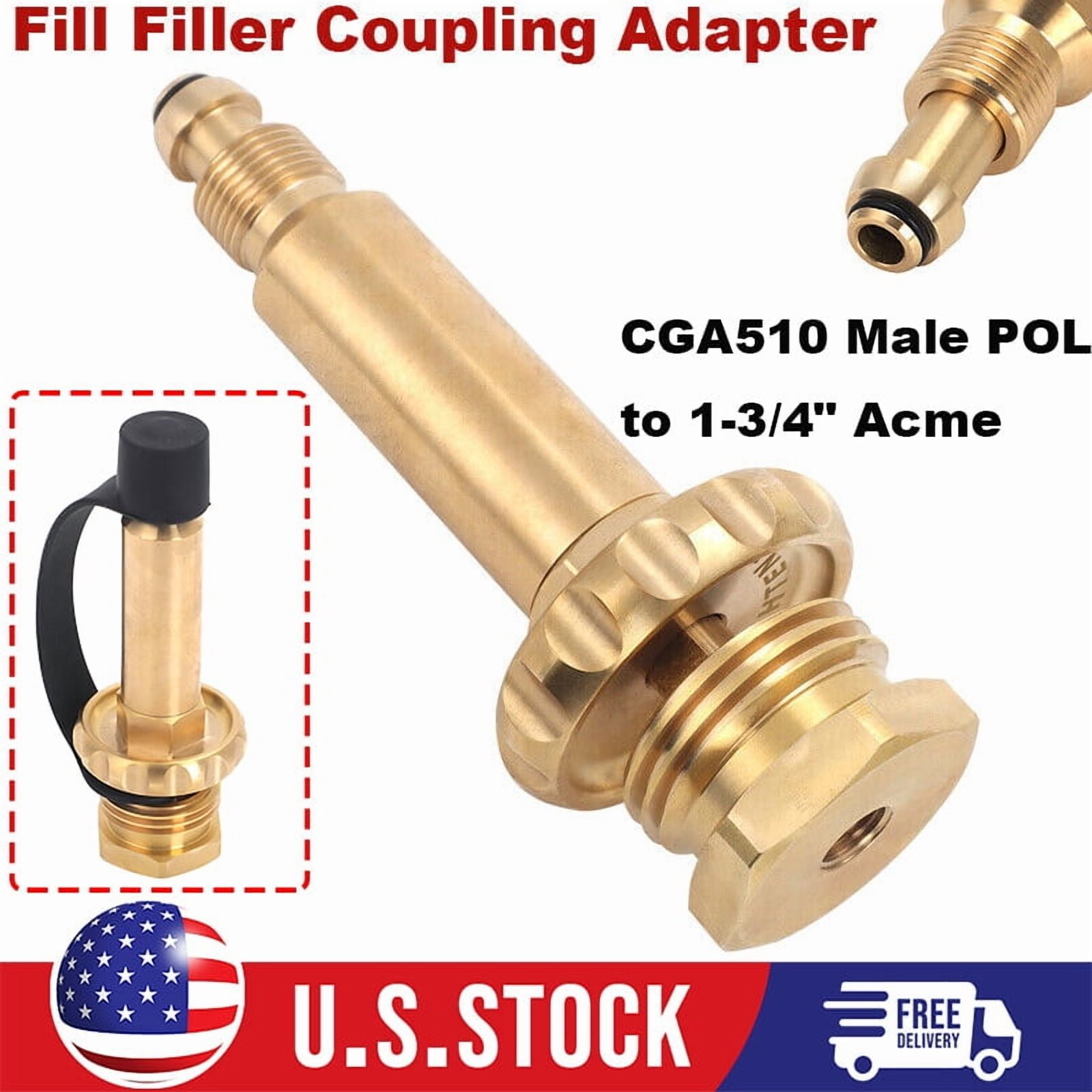 CGA510 Male POL to 1-3/4" Acme Top Grip Hand Wheel Filler Coupling ...