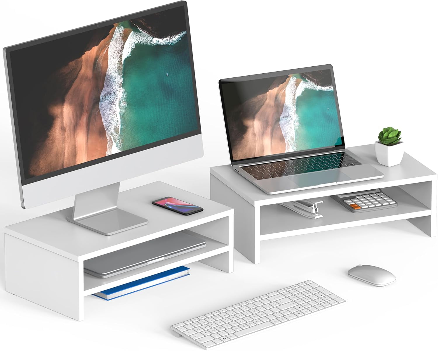 CGDYC Computer Monitor Riser Stand Clamp Desktop Stand Workspace ...