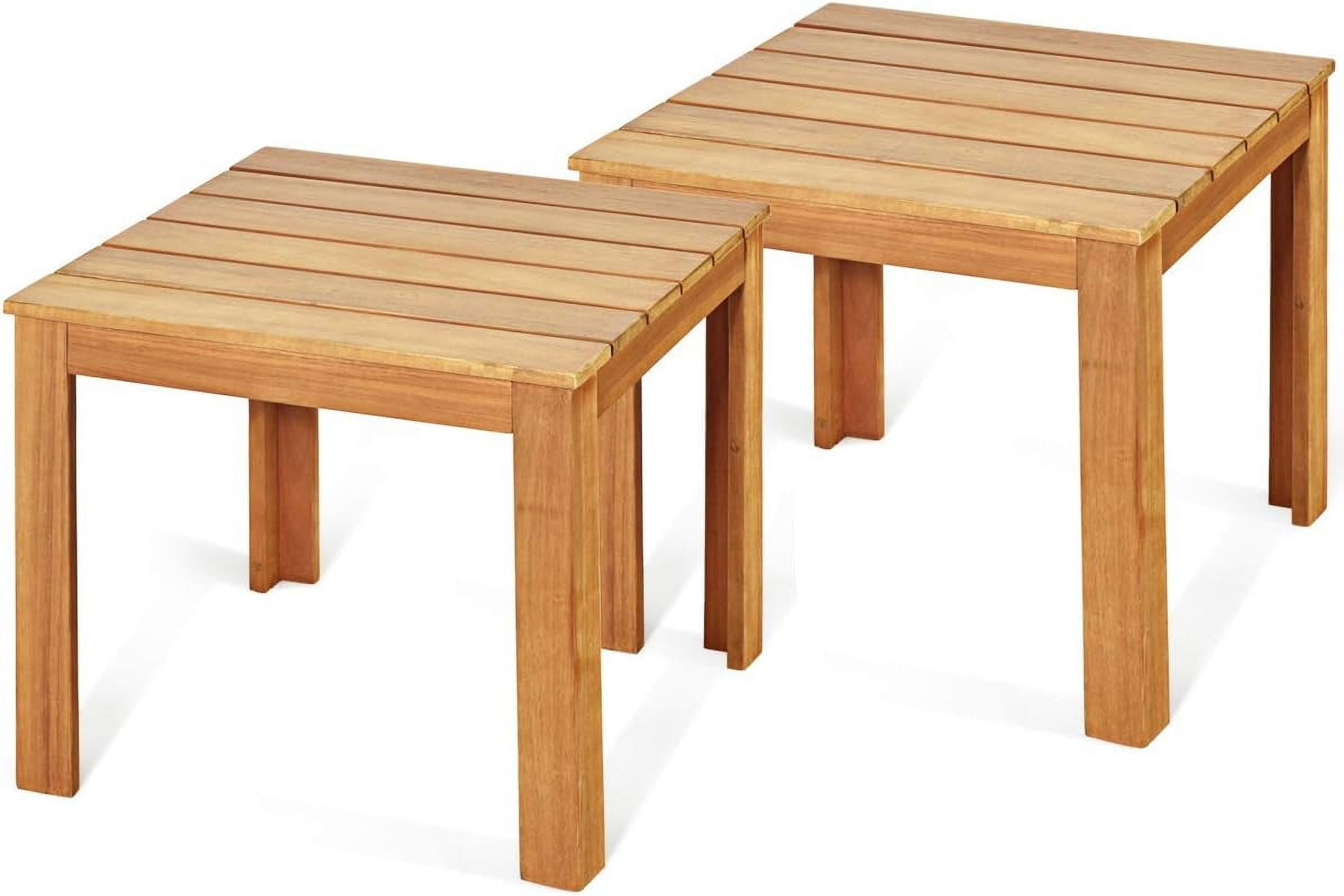 CGDYC Set of 2 Outdoor Acacia Wood Side Tables, 18" Square Patio End ...