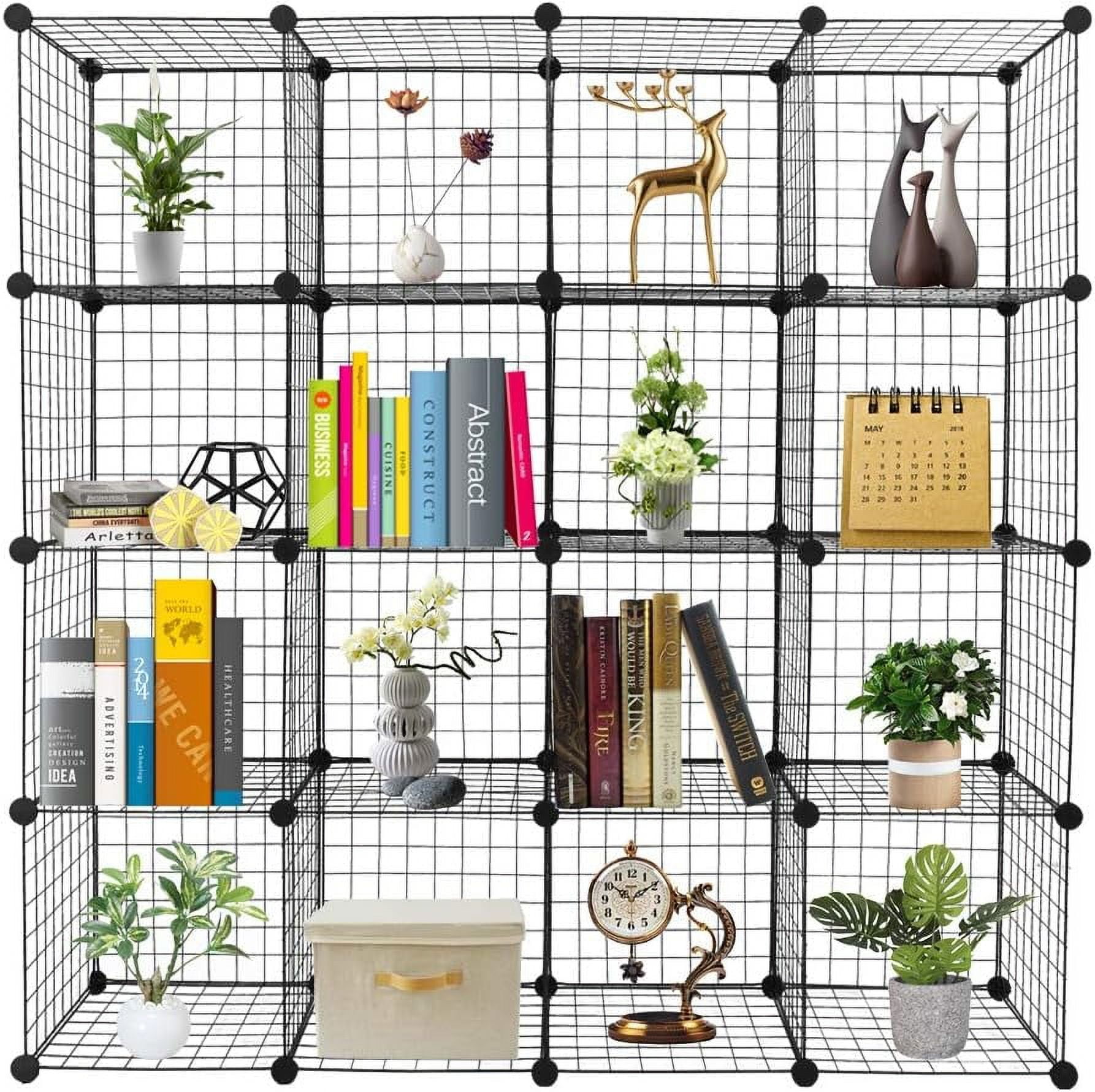 CGDYCF 16 Cubes Wire Cube Storage Organizer, Modular Closet Cabinet ...