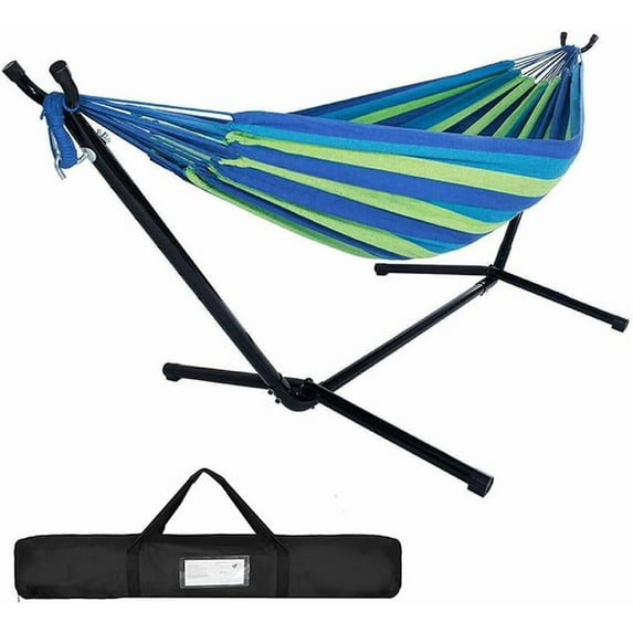 CGDYCF 2-Person Hammock with Stand, Desert Tan, Indoor & Outdoor Use ...