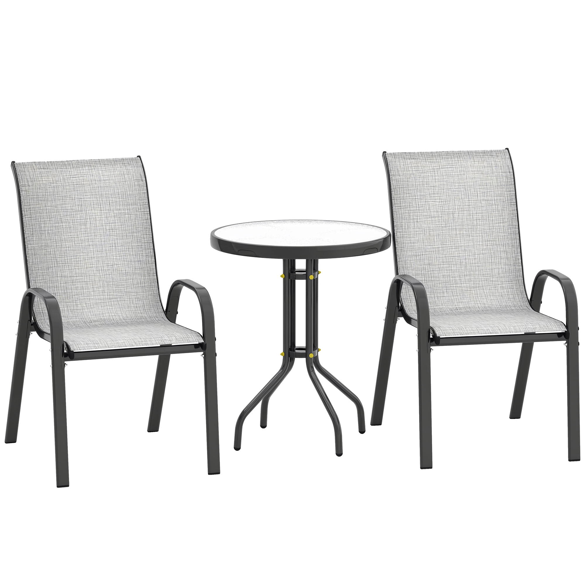 CGDYCF 3-Piece Outdoor Bistro Set, Small Patio Furniture Set with Round ...